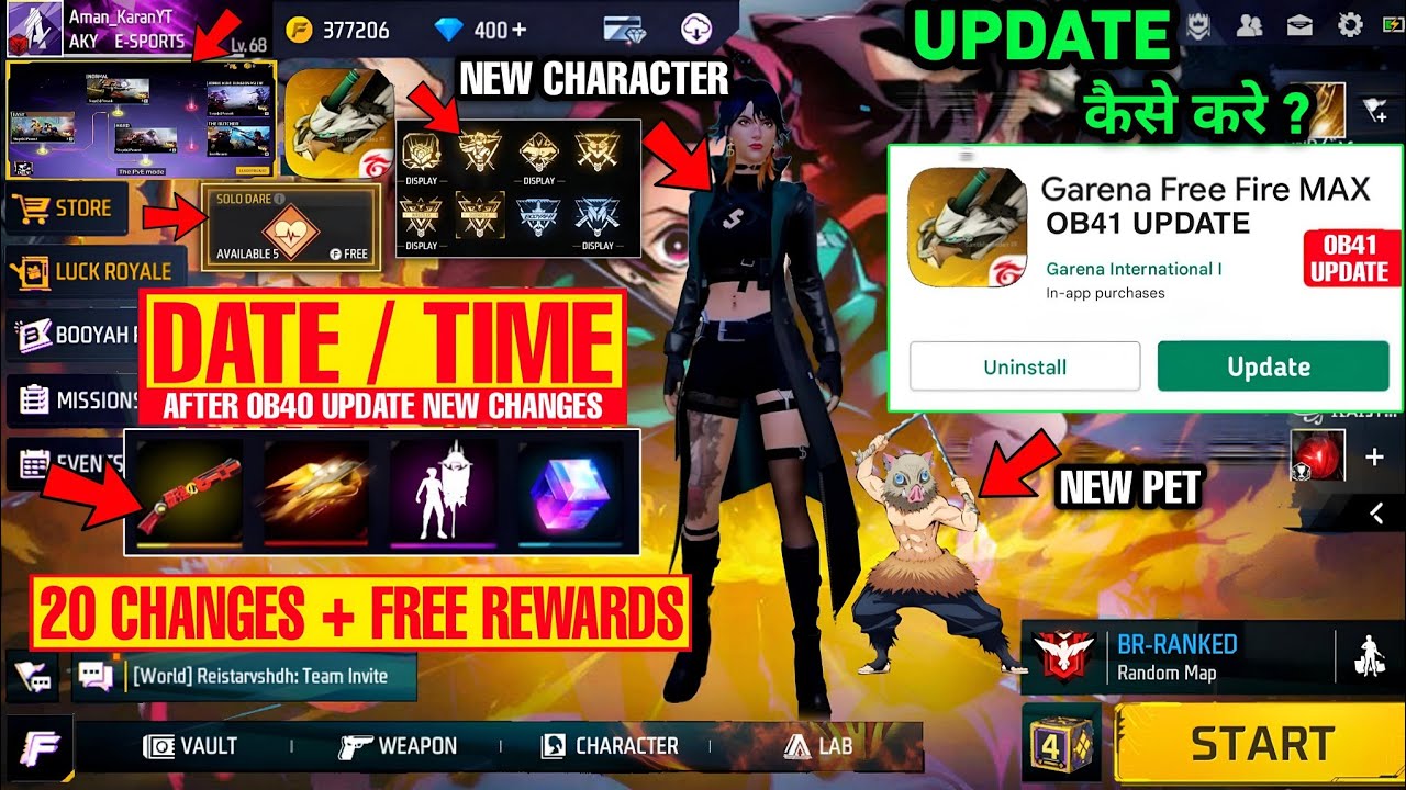 Ob41 New Update 🔥 Free Fire - Full Details !! FF Max New Ob41 Update ...