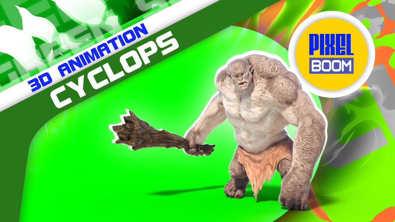 Green Screen Cyclops Monster 3D Animation - PixelBoom - YouTube