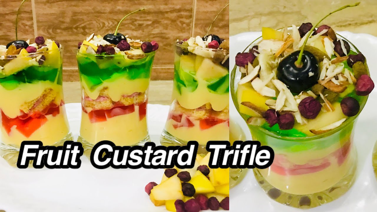 Fruit Custard Trifle Recipe | Custard Trifle Pudding Recipe By Tasty ...