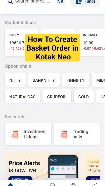 How to Create a Basket Order in Kotak Neo #kotakneo #zerodha - YouTube