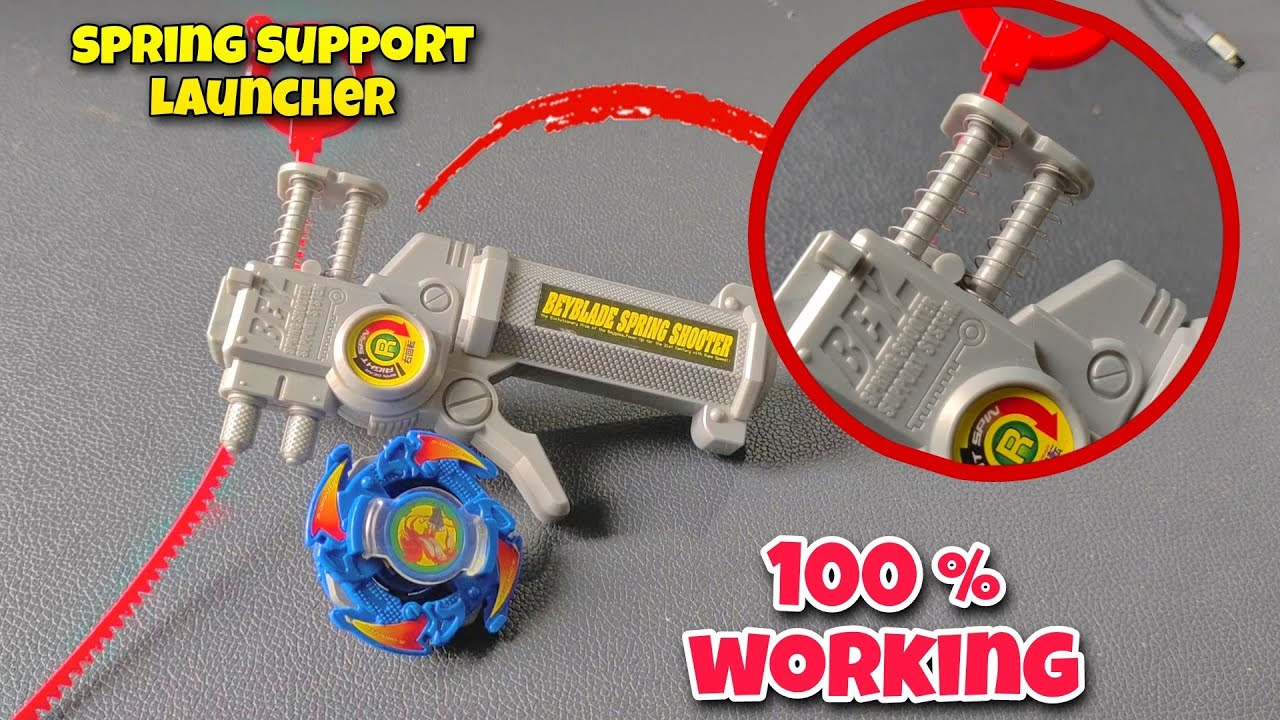 spring shooter beyblade launcher review | pocket toon - YouTube