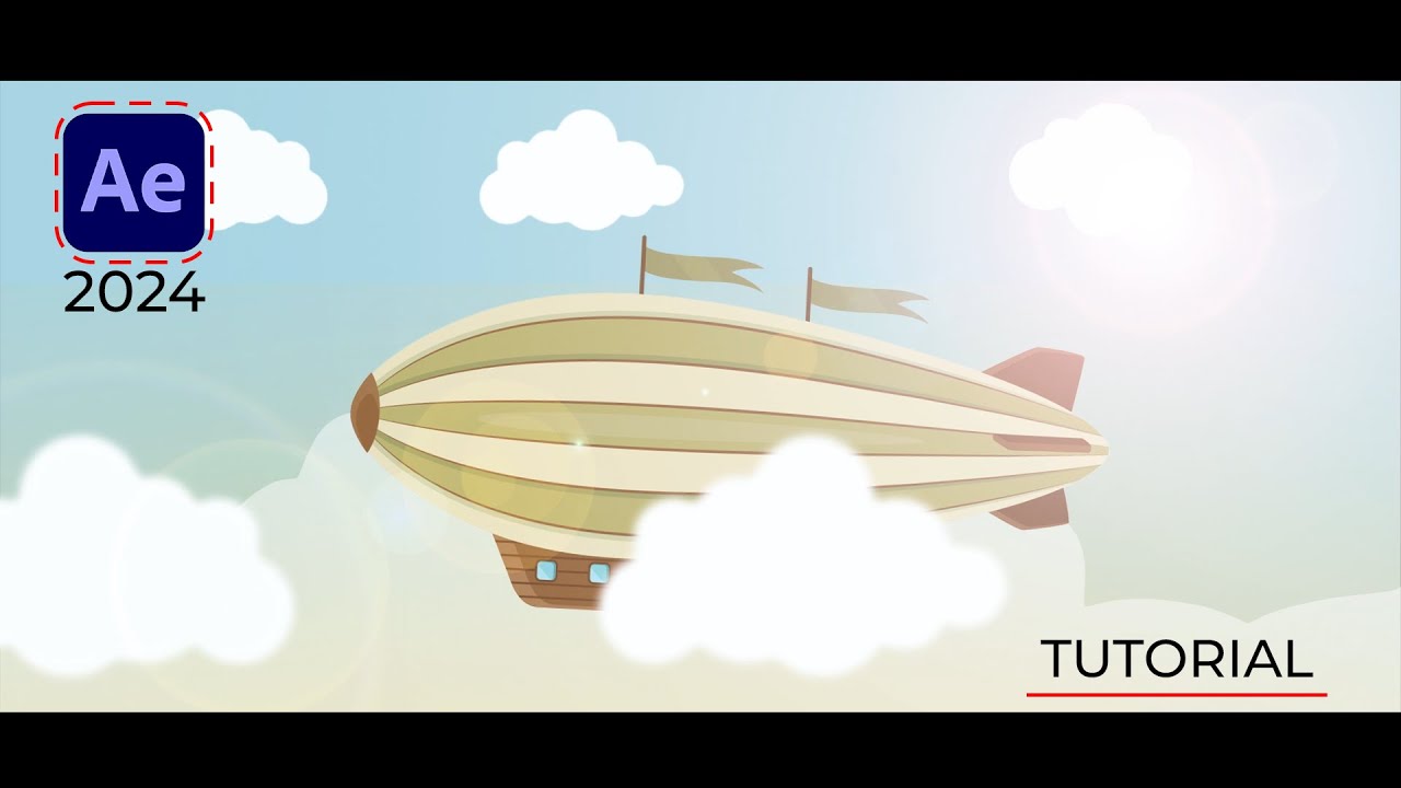 2D Cinematic Cartoon Flying Zeppelin Animation in 2024 After Effects ...