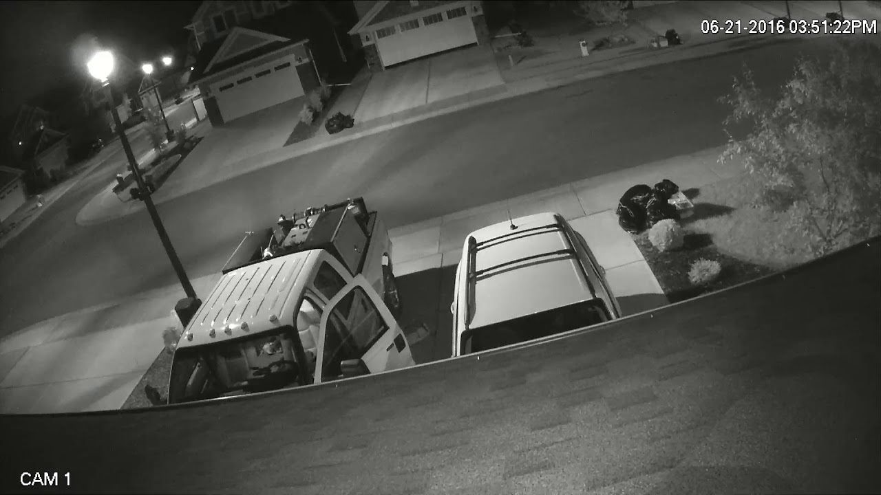 Surveillance camera captures vehicle break-in - YouTube