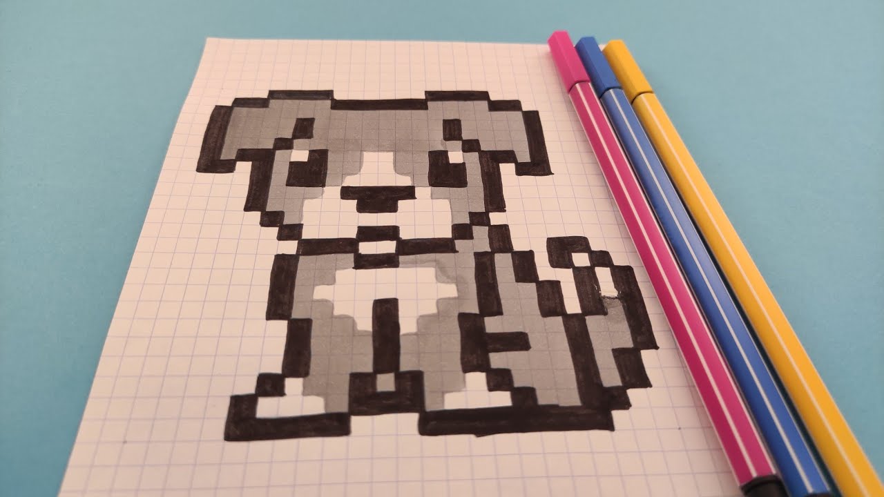 PIXEL ART - Comment dessiner un chiot Américan Staffordshire How to ...
