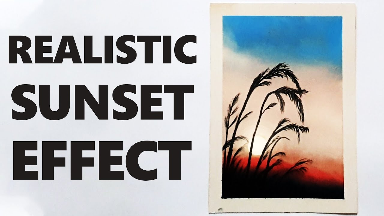 Painting A Realistic Sunset Effect ★ EASY ★ Oil Colors - YouTube