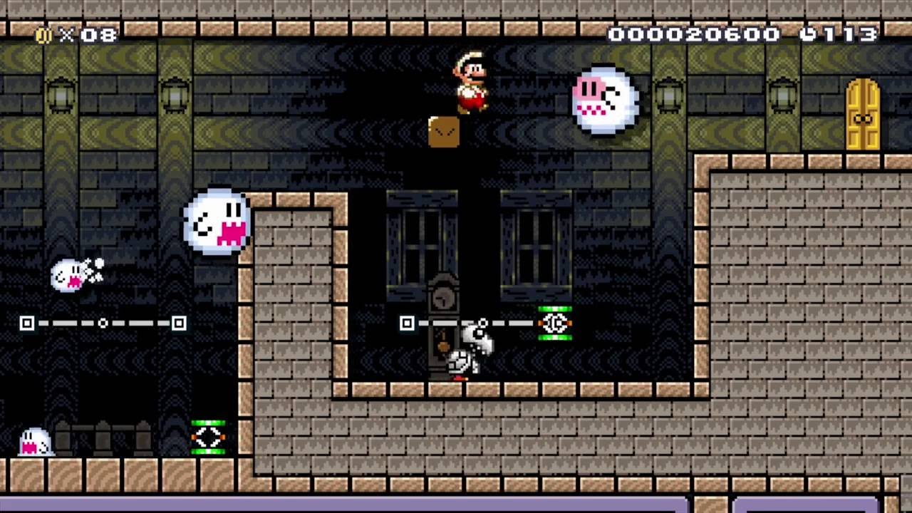 Super Mario Maker Ghostly Springboard Escape - YouTube