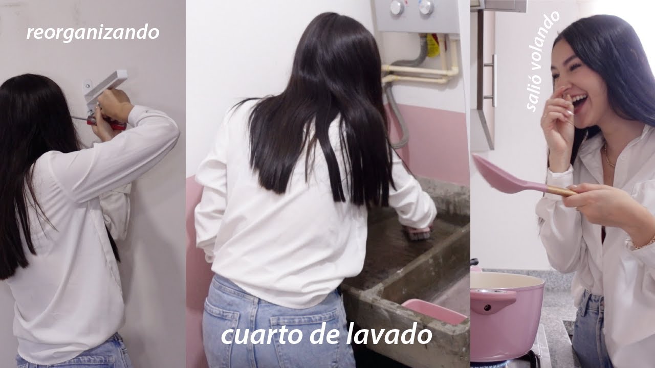 limpiando el cuarto de lavado + reorganizando + cocinando - YouTube