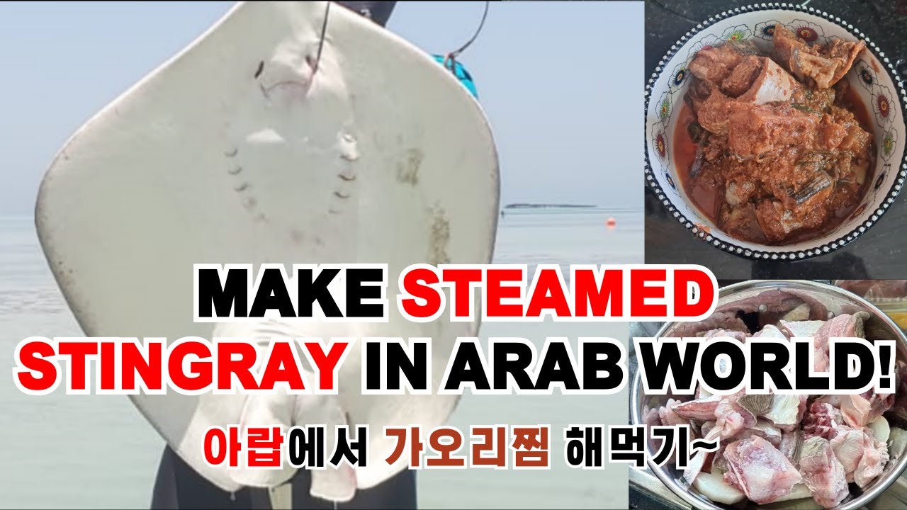 Make steamed stingray in Arab (catch & cook) - 아랍에서 가오리찜 해먹기 - YouTube