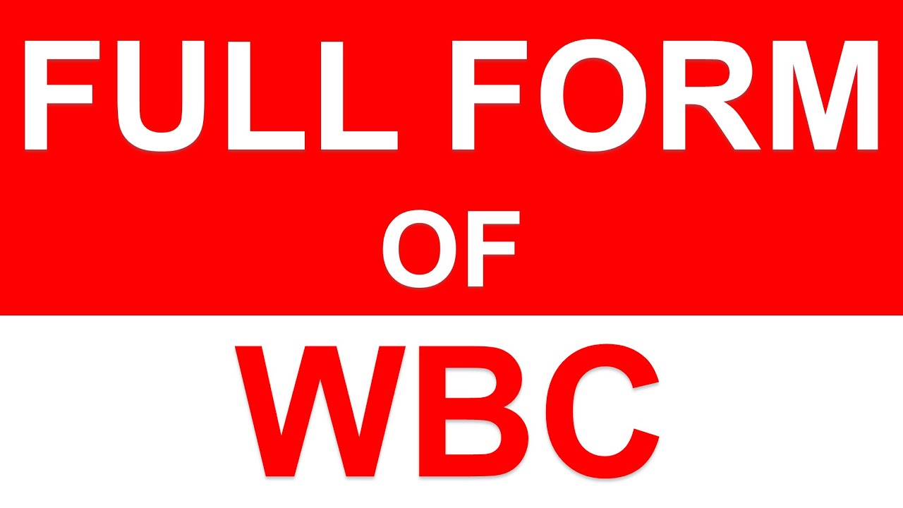 FULL FORM OF WBC YouTube