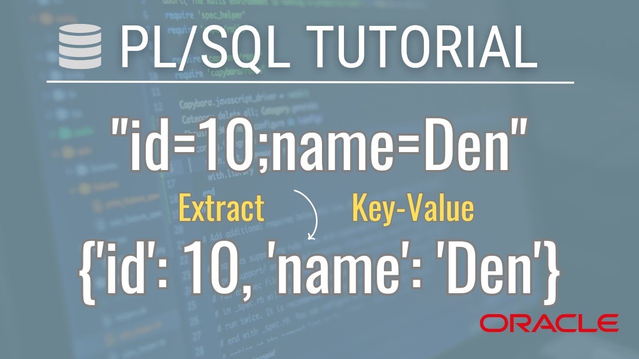 Plsql Key Value Pairs Processing String Manipulation Icodingtamil 7285