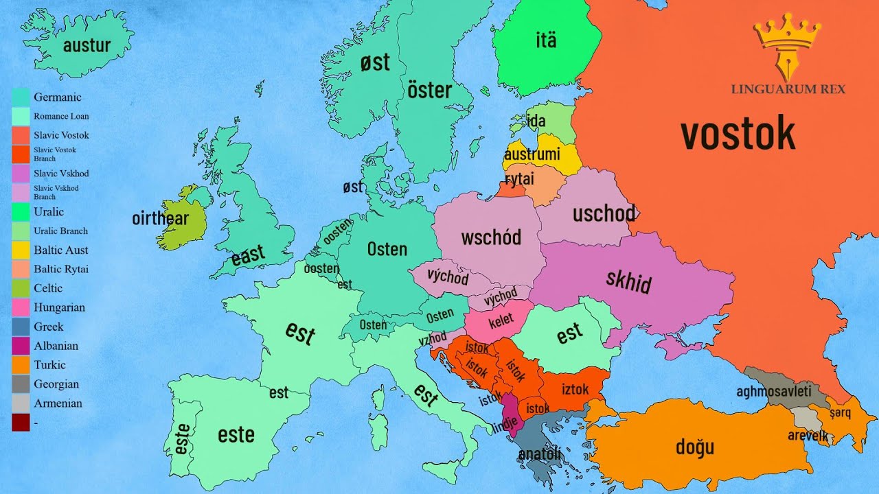 Cardinal Directions in 42 Languages | European Languages Comparison ...