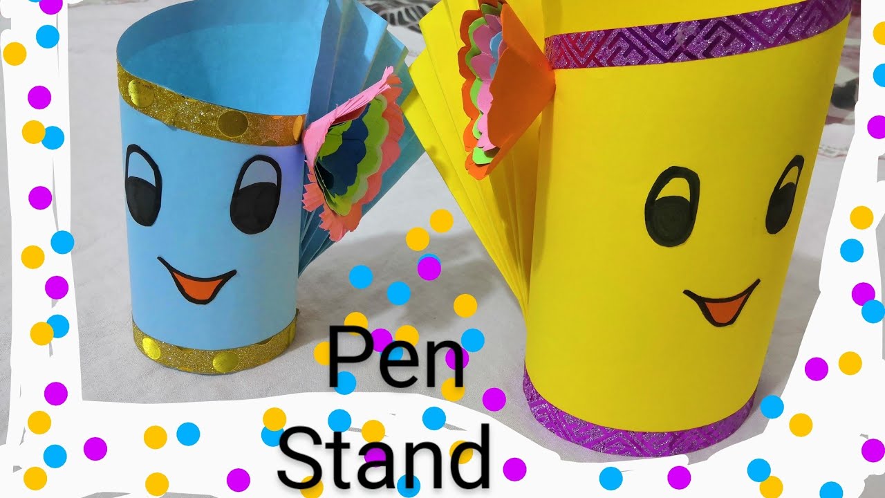 How to make paper pen stand - YouTube