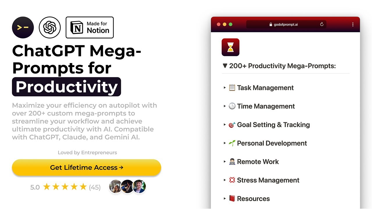 🕒 200+ ChatGPT Mega-Prompts for Productivity - YouTube