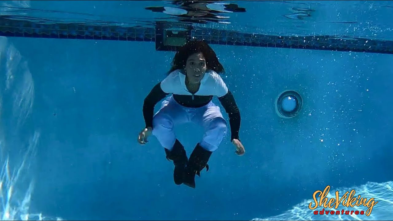 Underwater Swimming with my Clothes On💡 BAD IDEA 👢 Wearing My OLD Boots ...