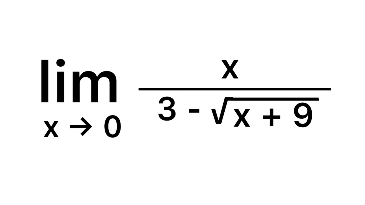 Concepts in Calculus I: lim ₓ⇾₀ x / 3 - √(x + 9) - YouTube
