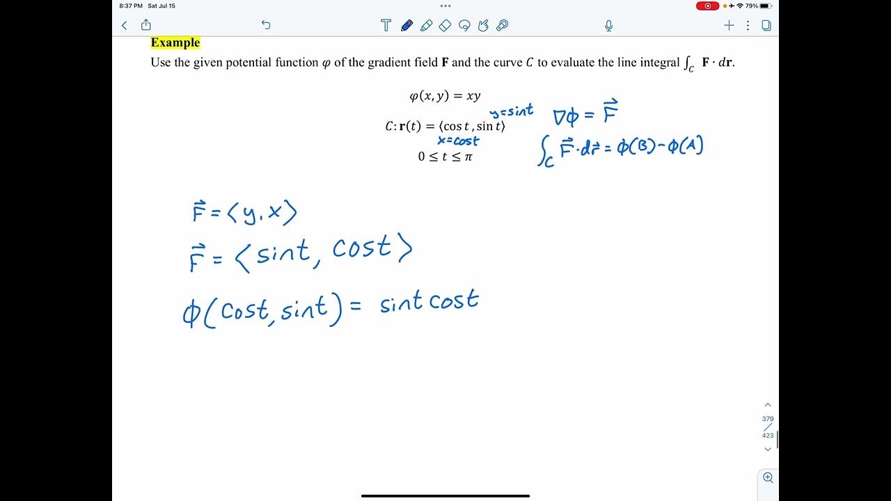 Calculus III - Unit 5 Section 3 - Line Integrals Through Conservative Vector Fields Part 1 - YouTube