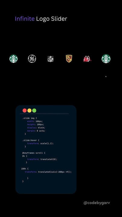 Infinite logo slider :- Html , css ; #html #css #javascript #developer #explorepage #fyp - YouTube
