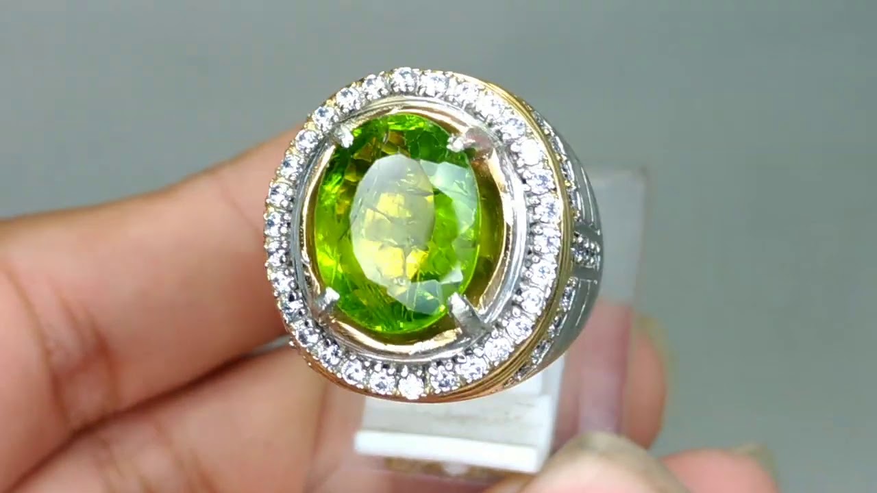 Batu Akik permata Peridot Hijau green Asli (Kode 1274) - YouTube