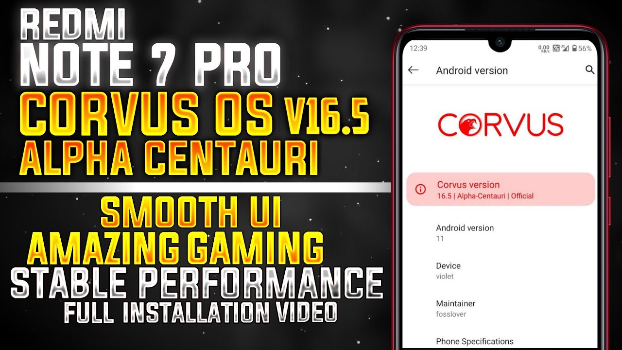 Corvus OS 16.5 Redmi Note 7 Pro | Full installation | Best Gaming ROM ...