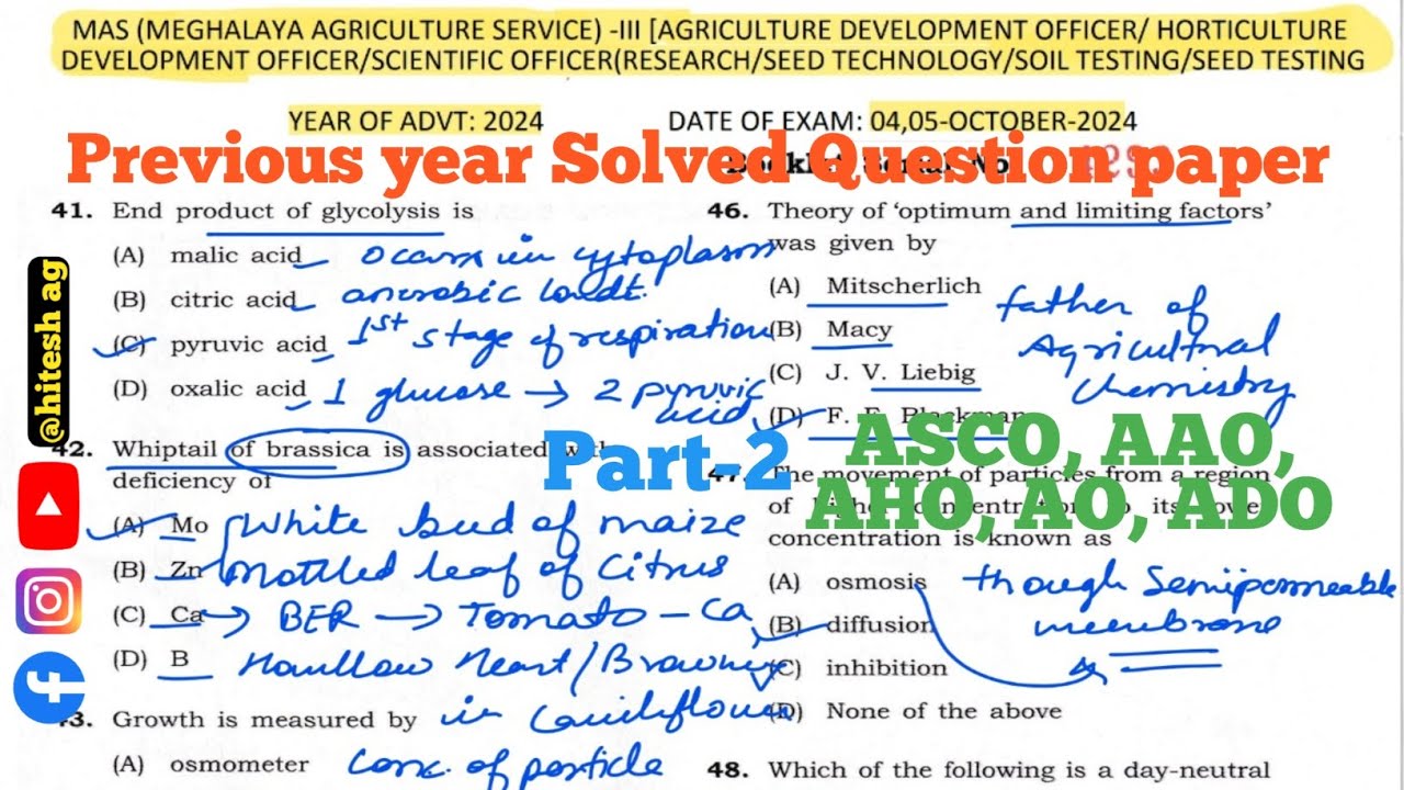 Most important MCQs for AAO, ASCO, ADO, AHO, AO and competitive exams ...