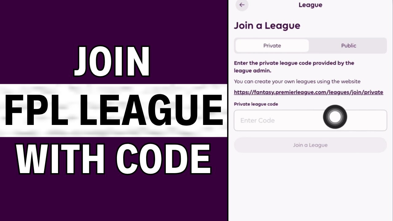 How to Join FPL League with Code | Fantasy Premier League Private ...