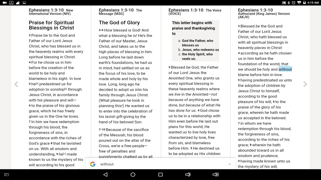 Ephesians 1:3-10 KJV vs Modern Bibles - YouTube