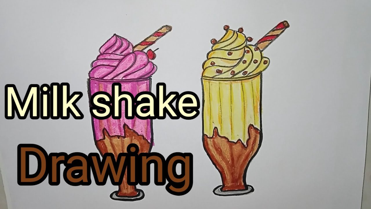 milk shake drawing easy|food drawing - YouTube