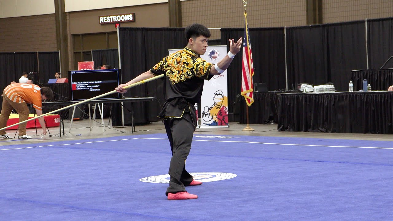 Nicholas Sun - Gunshu - USA ADULT WUSHU TEAM TRIALS 2025 - YouTube