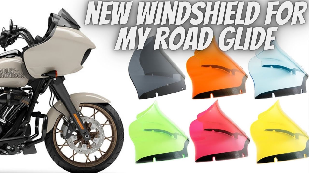 Klock Werks colored sport flare windshield for Road glides - YouTube