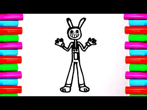 Drawing a Jax | How to draw Jax | Painting and coloring for kids ...