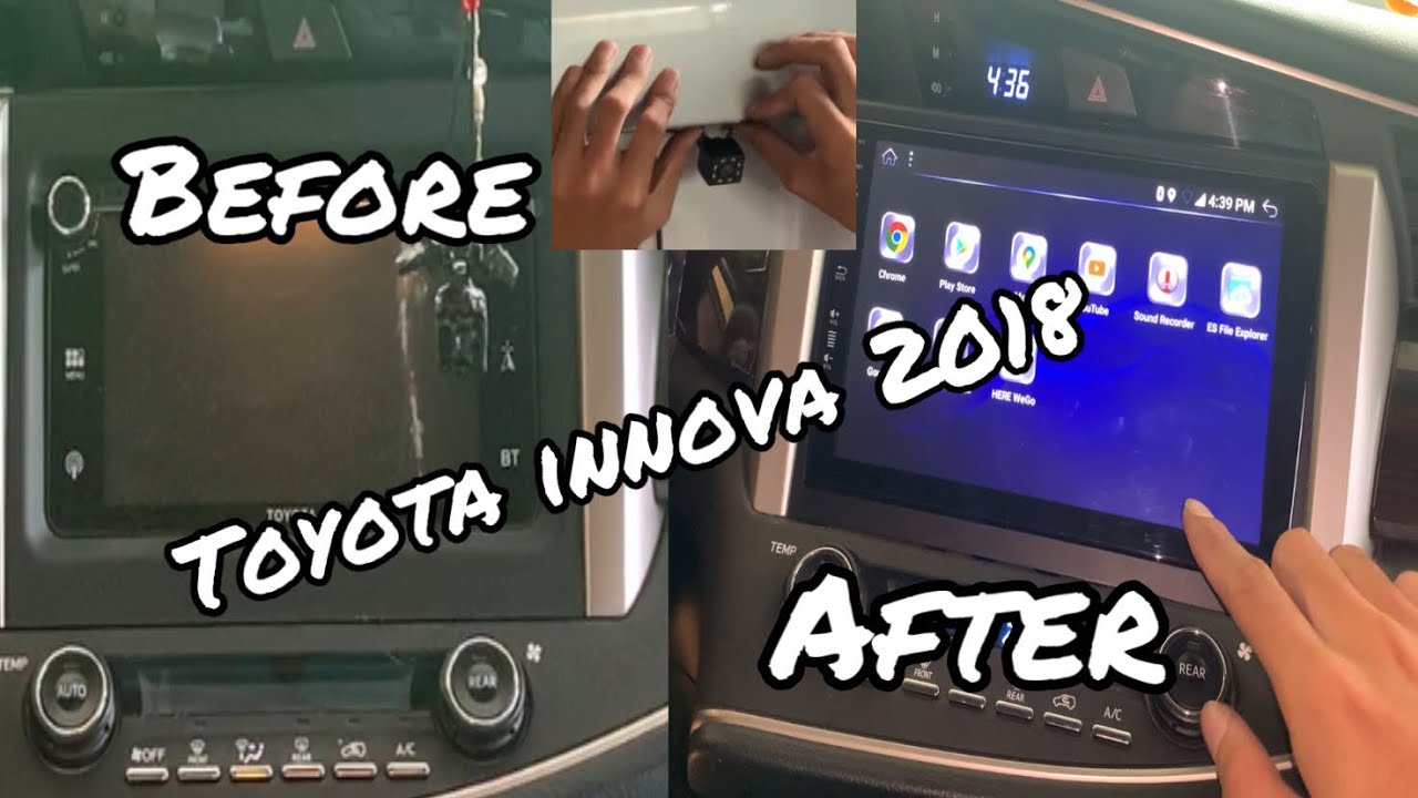 Installation Android head unit reverse camera for Toyota innova 2018 ...