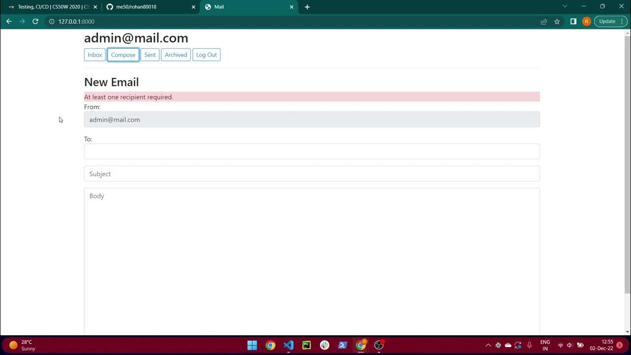 CS50 Web -Project3-Mail - YouTube