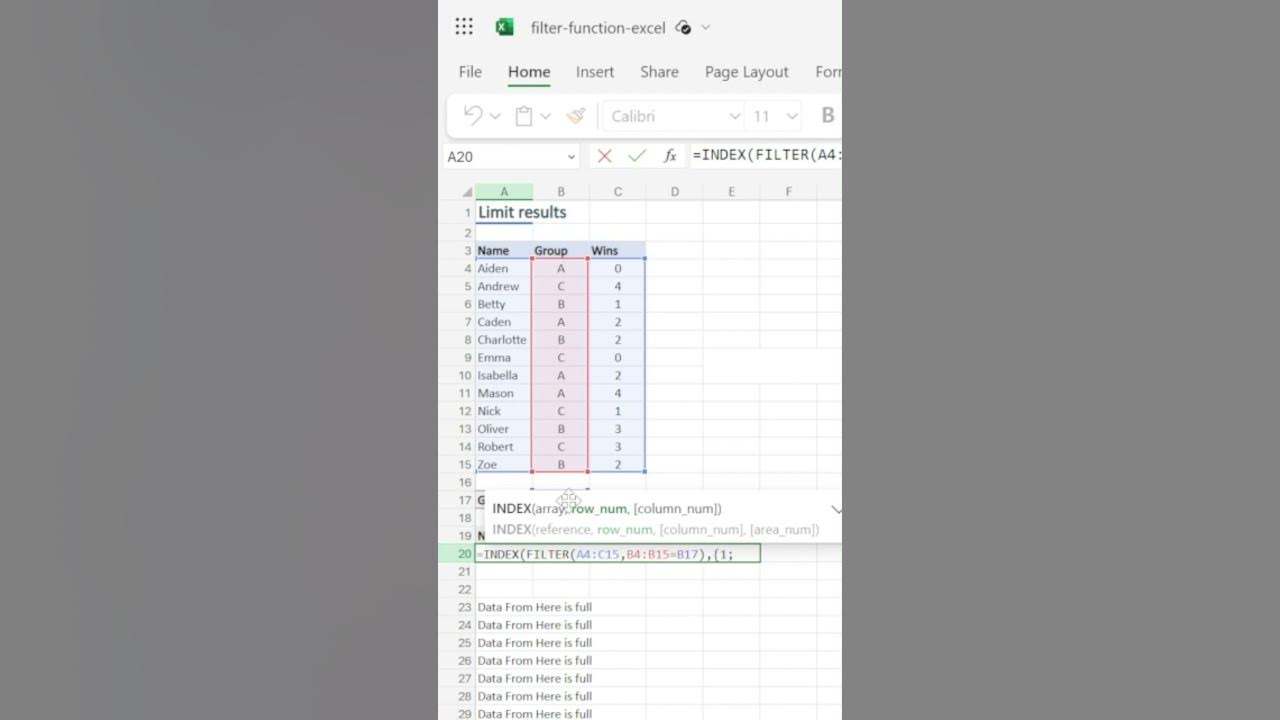 Limit Result Using Filter Function In Excel Exceltech Excelfunction Excelsolutions 9845