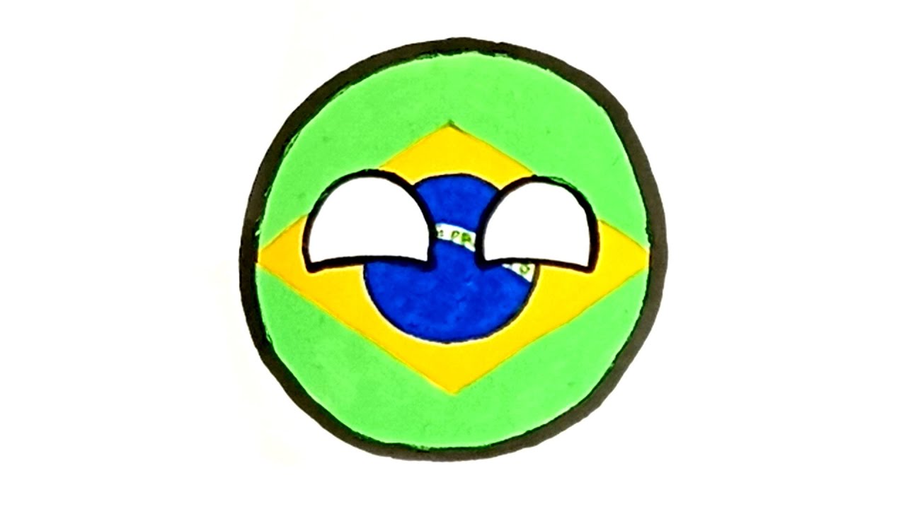 Drawing Brazil CountryBall | How to Draw CountryBall - YouTube
