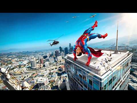 SPIDERMAN CRAZY JUMPS/FALLS #01 (GTA Spider-Man Fails)