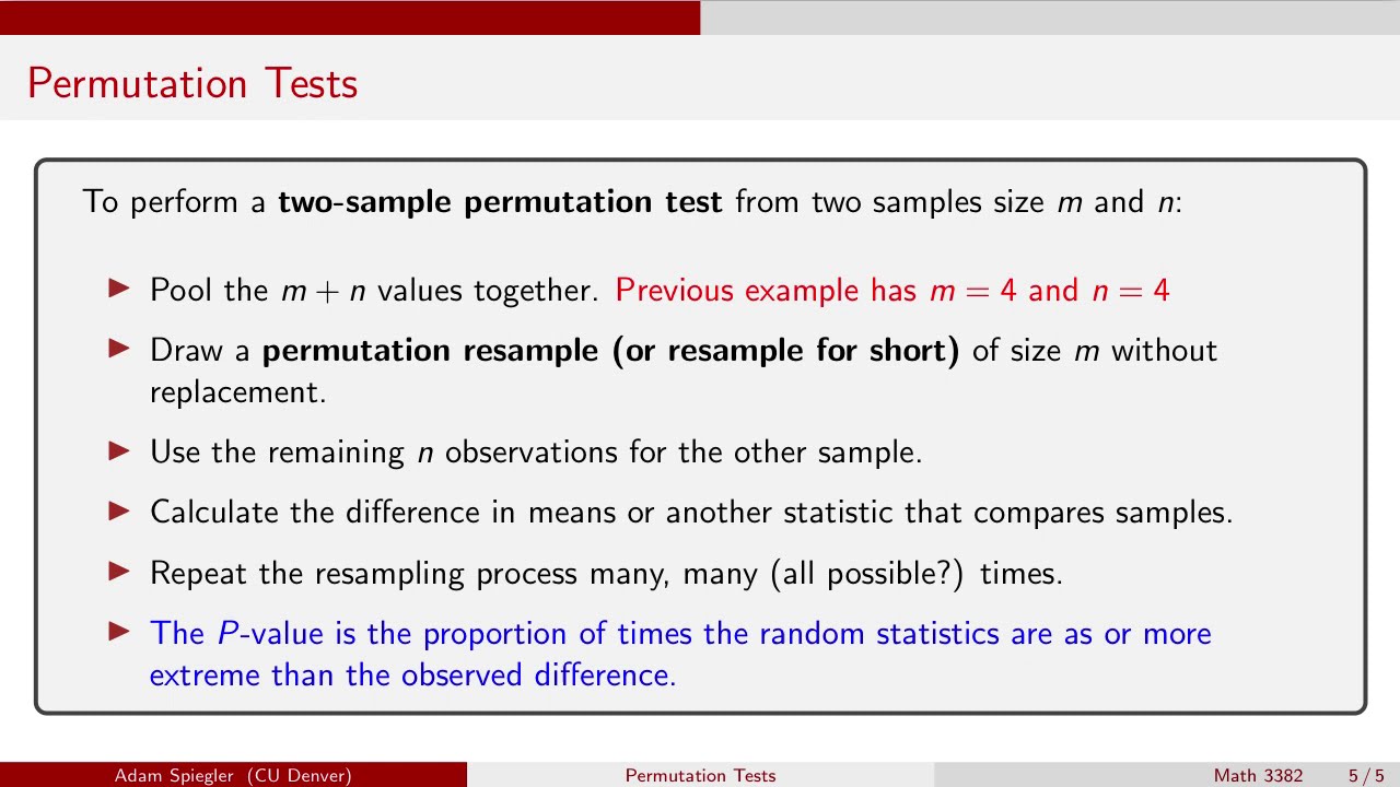 Math 3382 Introduction to Permutation Tests - YouTube