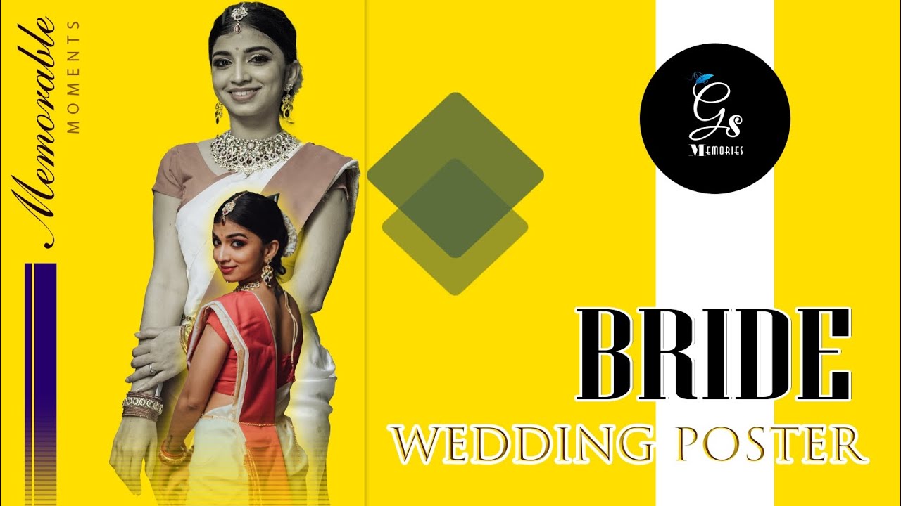 How to Create a Bride wedding poster in photoshop #wedding - YouTube
