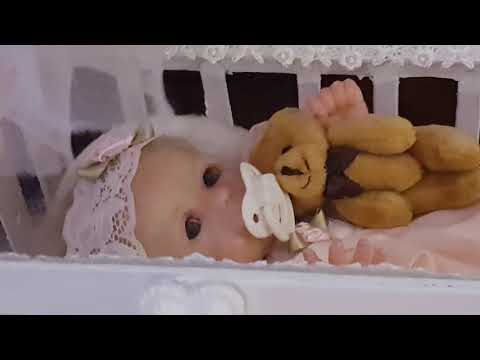 Miniature Reborn Baby gets a new cot - YouTube