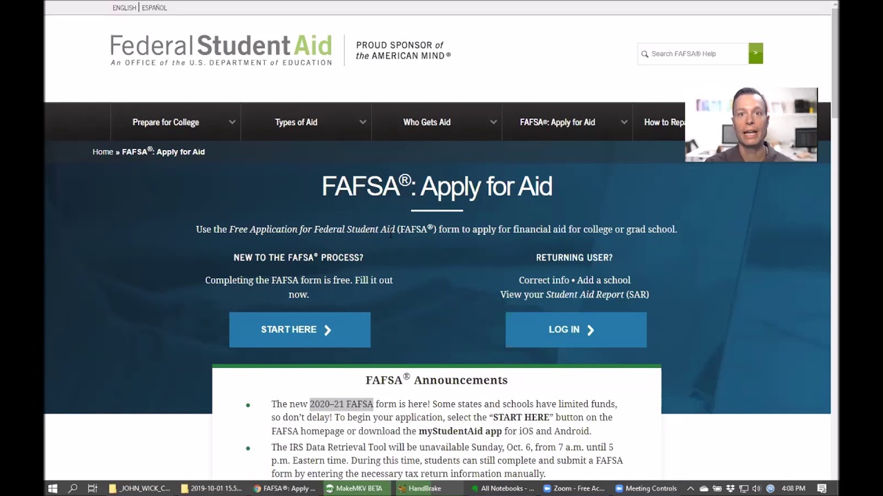 The new 2020–21 FAFSA form is here! - YouTube