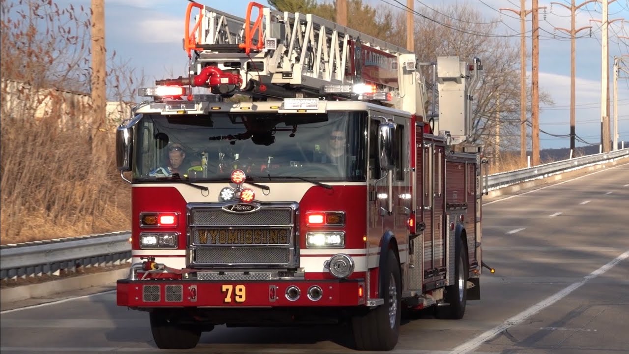 Wyomissing Fire Department Brand New Ladder 79 Responding - YouTube