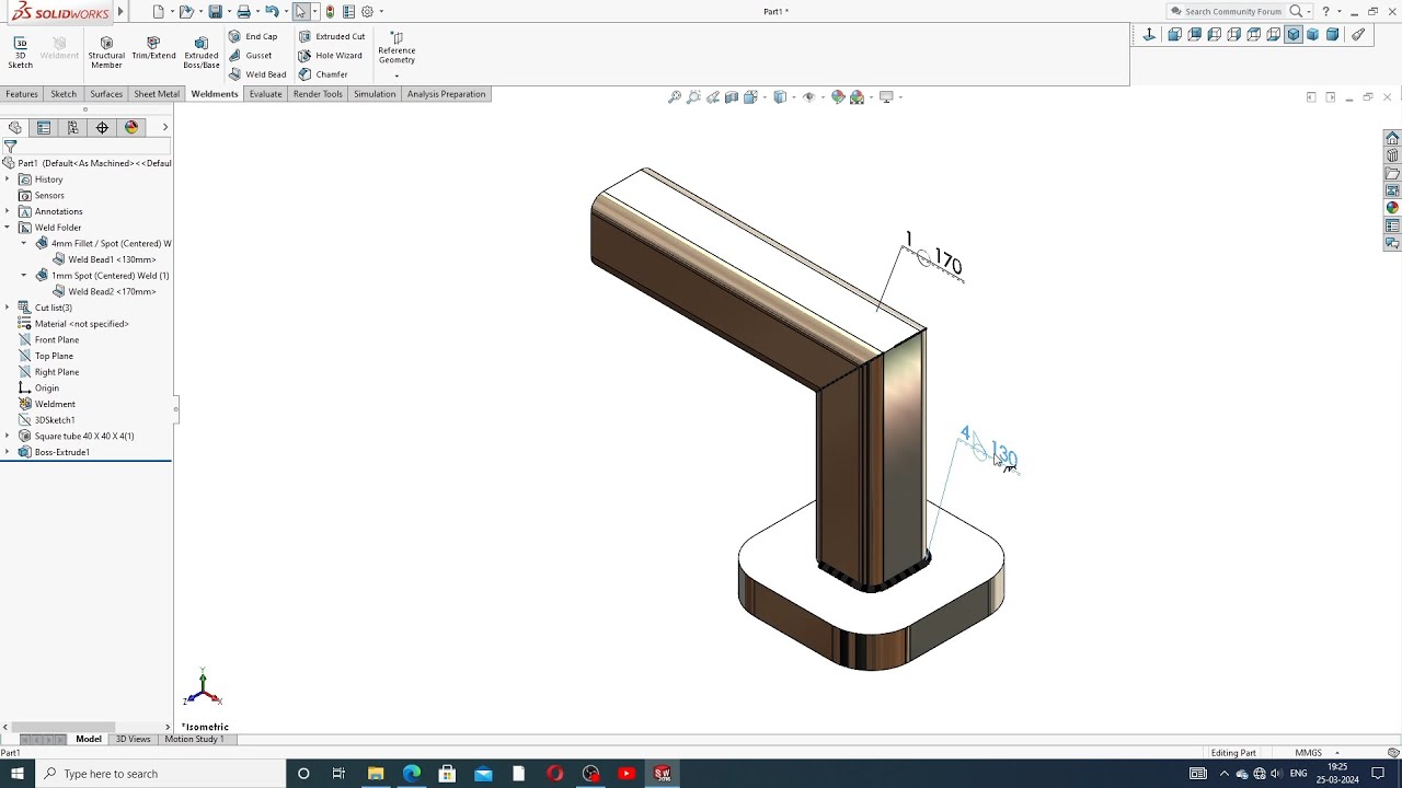 SOLIDWORKS WELDMENT DESIGN LECTURE-06, WELD BEAD - YouTube