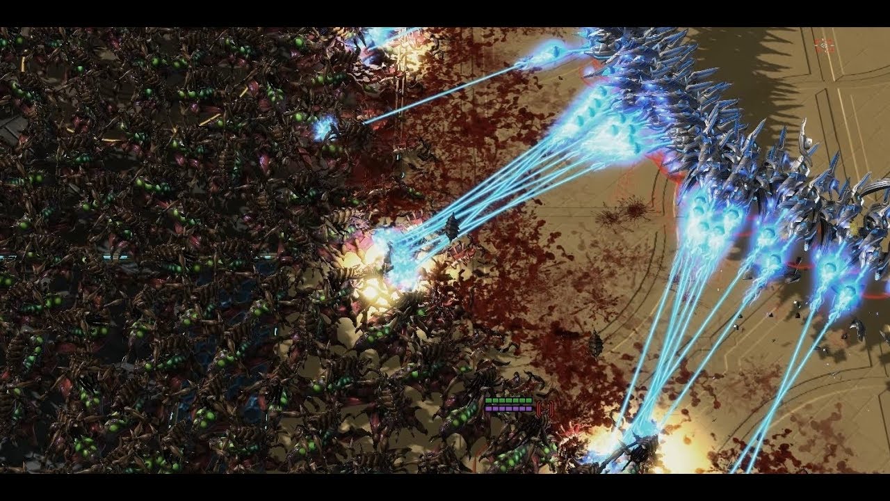 Starcraft 2 - 500 Queens vs 100 Void Rays - YouTube