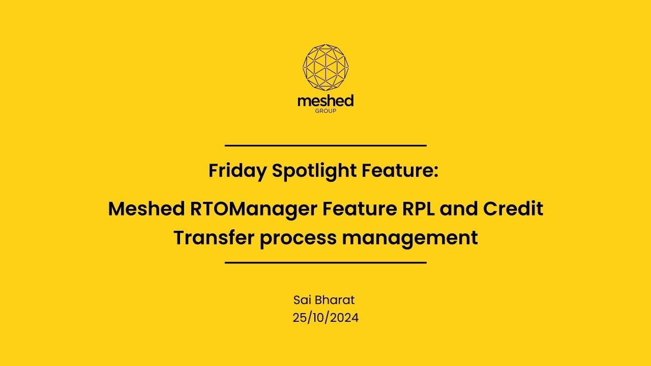 Meshed RTOManager Feature: RPL and Credit Transfer process management ...