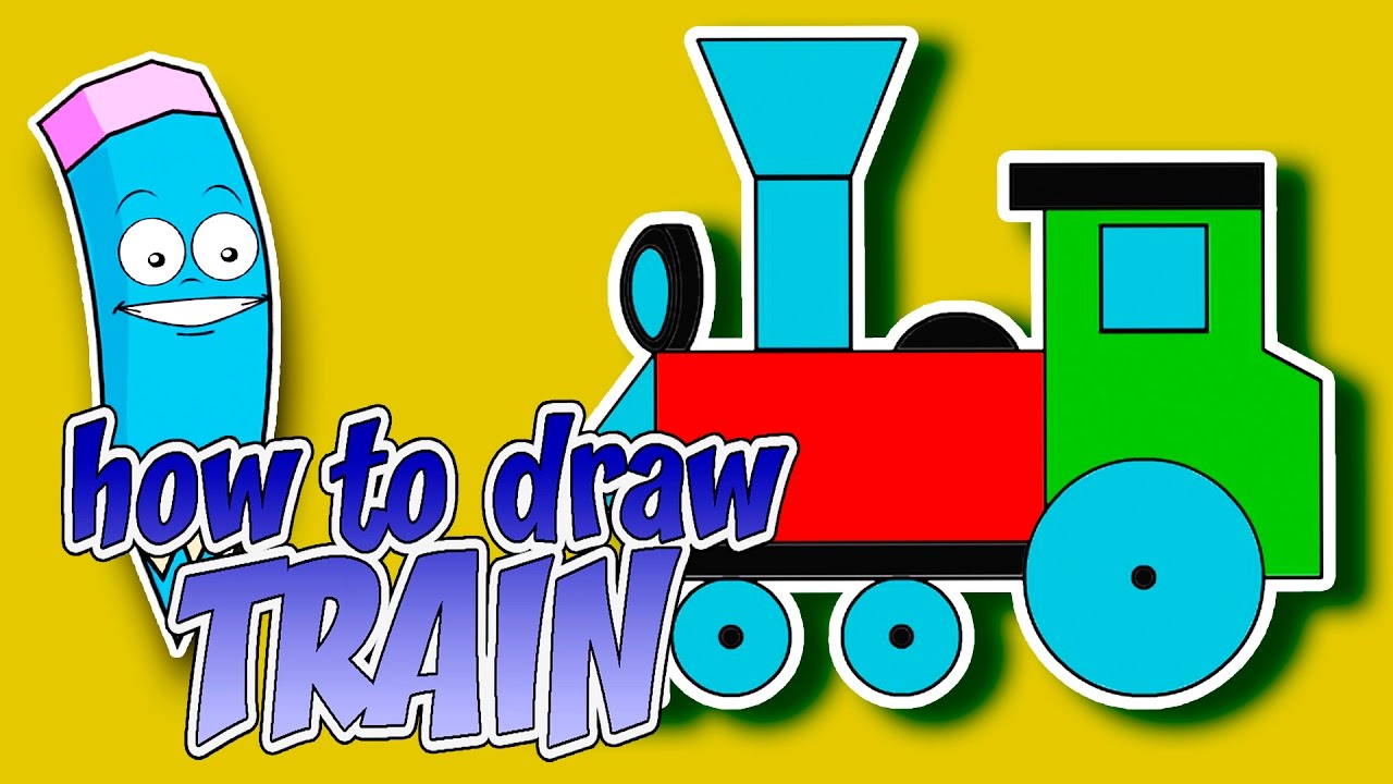 🚆 How to draw LOCOMOTIVE lessons easy draw step by step train - YouTube