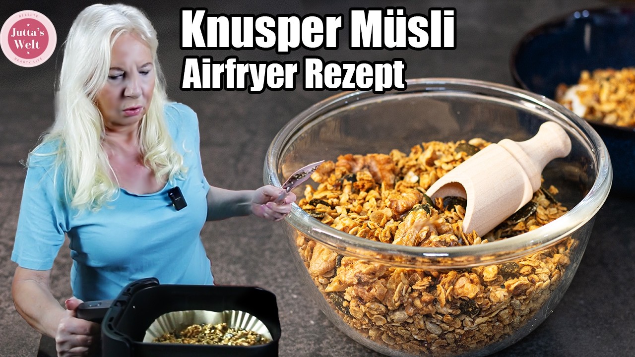 Knusper-Müsli (Granola) Rezept | Selber machen in der Heißluftfritteuse 👍🏼 - YouTube