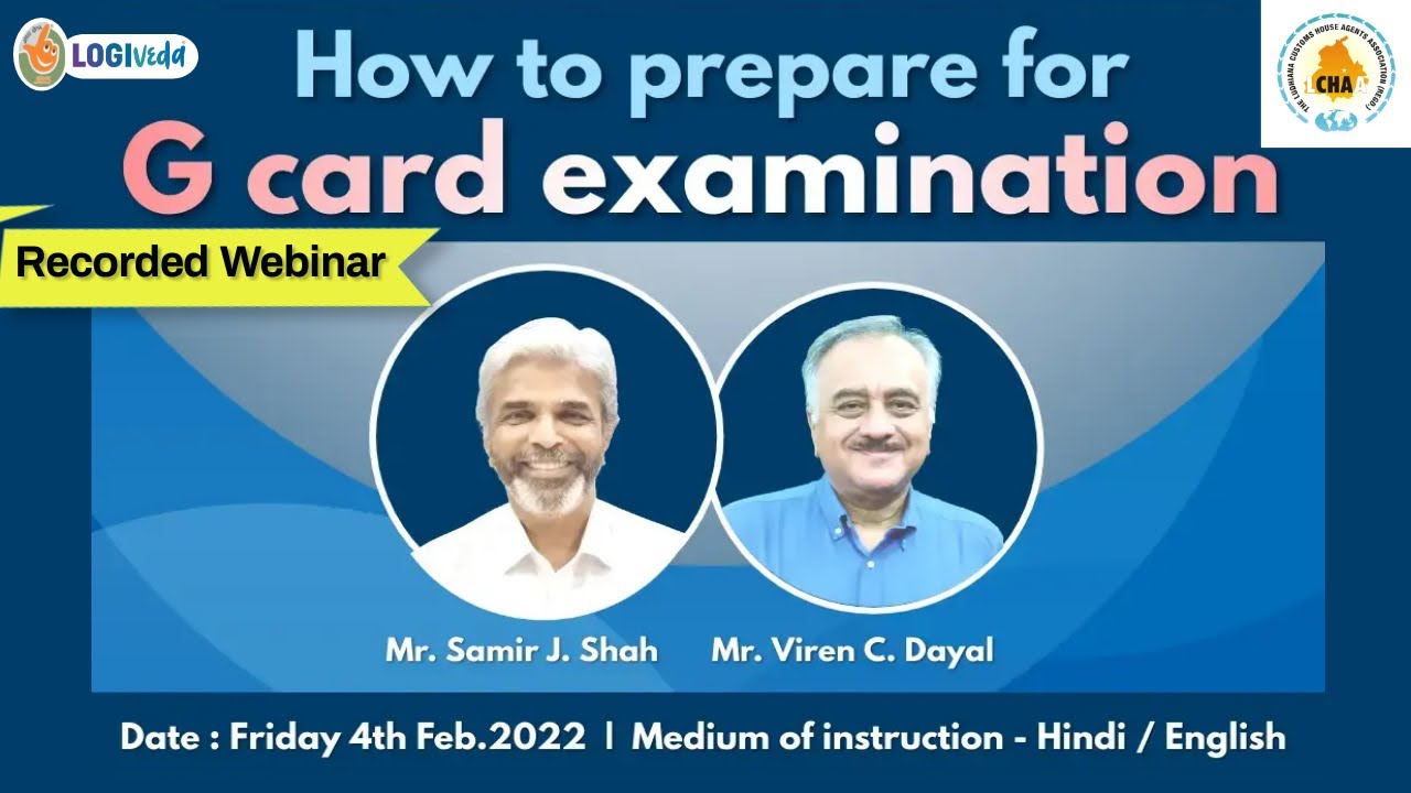 How to prepare for G card examination | Recorded Webinar | Mr. Samir J ...