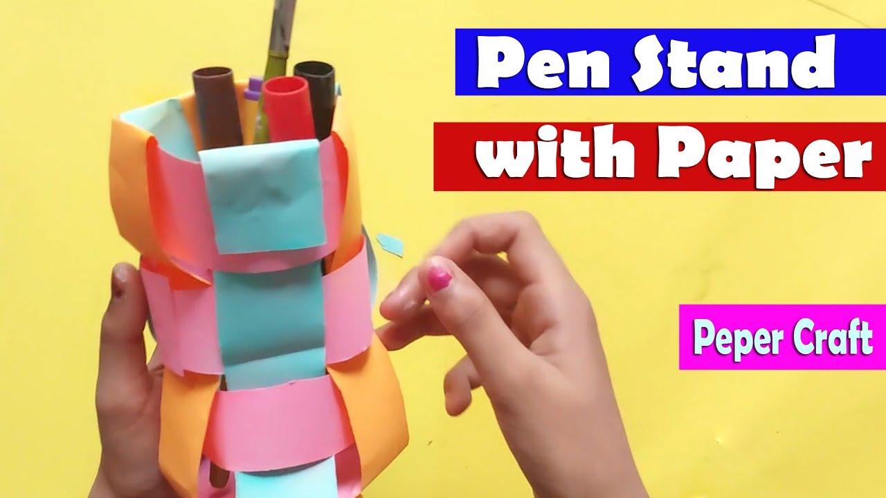 How to make pen stand with paper|craft ideas for kids - YouTube