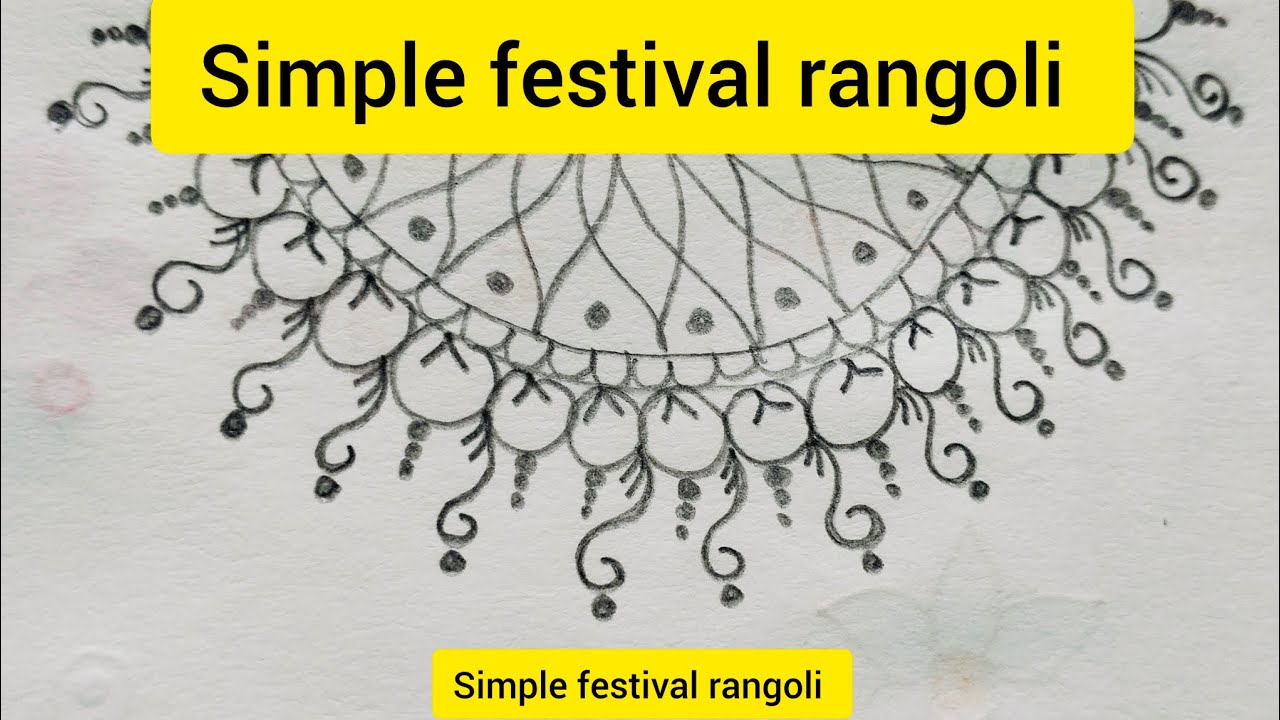 Simple festival rangoli - YouTube