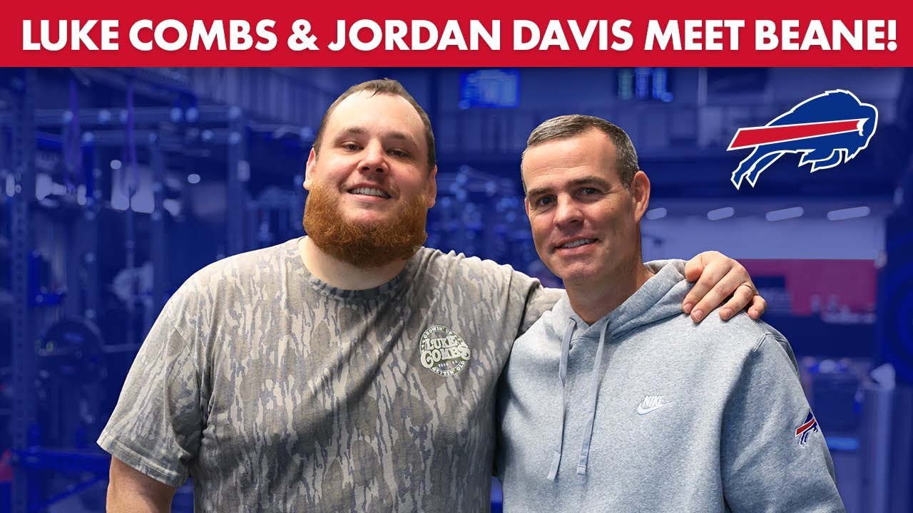 Luke Combs And Jordan Davis Meet Buffalo Bills GM Brandon Beane! - YouTube