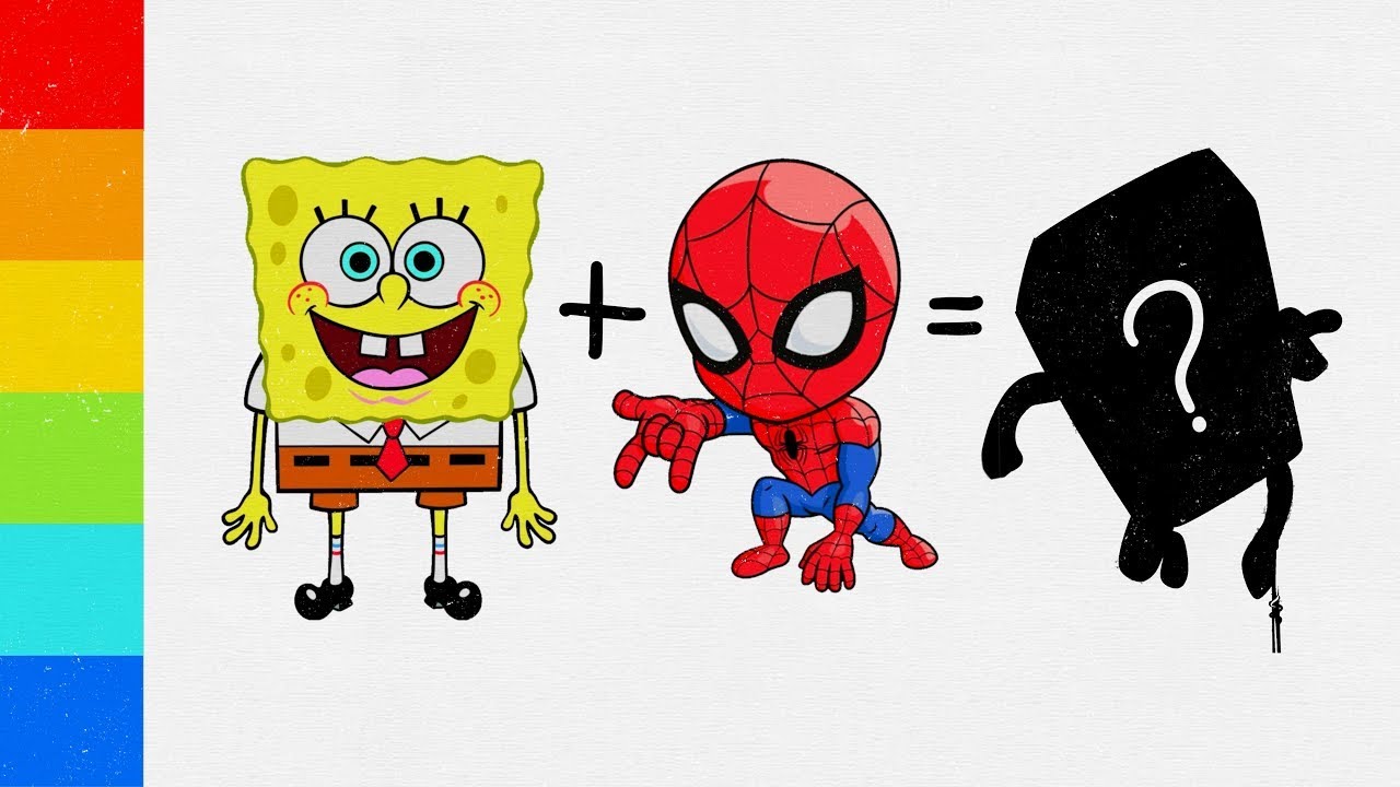 How To Draw Spongebob Transformation With Spiderman | Drawing, For Kids ...